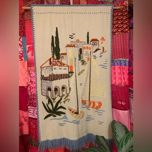 Wall Decor | Vintage Hand Stitched Textile Wall Hanging | Poshmark